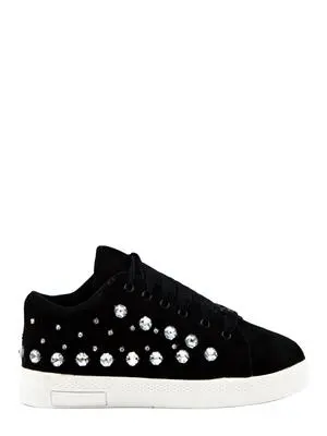 RETTROSE Bella Luxury Canvas Handmade Embellished Tennis Shoe - Black