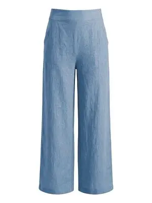 JAMES LAKELAND Denim Linen Wide-leg Trousers - Blue