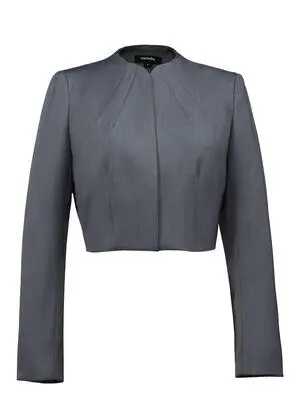 SMART AND JOY Crop Bolero Minimalist Blazer Dark - Grey