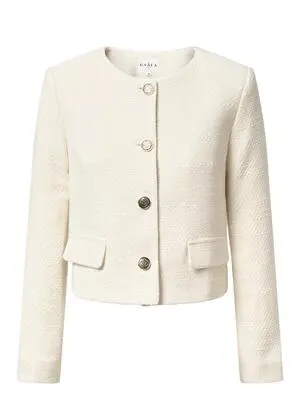GAÂLA Leontine Cotton Tweed Jacket - White