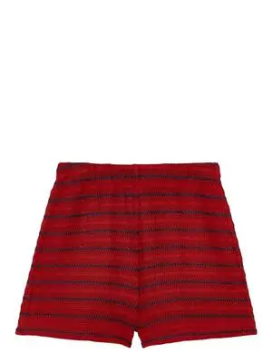 THISISU COLLECTION Solea Striped Knit Beachwear Shorts - Red