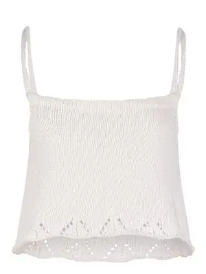 GUNDA HAFNER LTD Neutrals Knit Cami Top - White