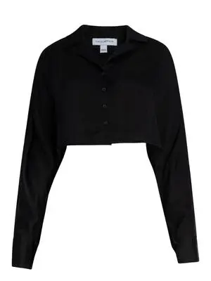 CIRCULAR PATH Crop Dolman Shirt - Black