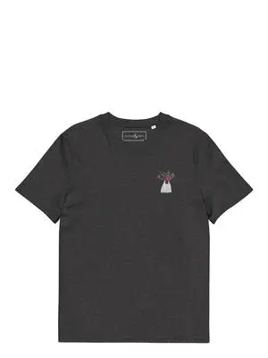 ANCHOR & CREW Organic Cotton Embroidered Peony T-shirt - Black