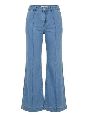Adrift Clothing Adrift Denim Wide Leg Jeans In Light Wash - Blue