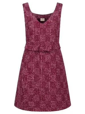 GUNDA HAFNER LTD Burgundy Tweed Sleeveless Dress - Red