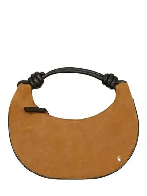 SUUD COLLECTION Tan Rope Knot Detail Suede Bag - Brown