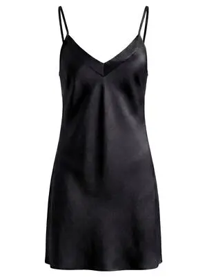 VIMISSIA Bubble Silk Slip Dress - Black