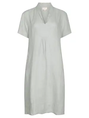 NOLOGO-CHIC Elodie Short Sleeve Midi Dress Linen - Grey
