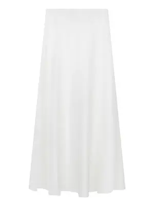 RAVE ON TREND Linen Midi Skirt - White