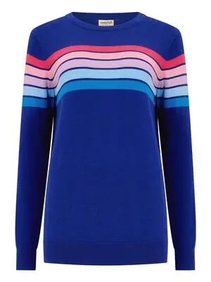 SUGARHILL BRIGHTON Rita Sweatshirt French Ombre Stripes - Blue