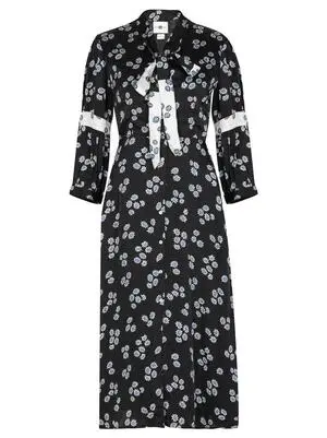EM & SHI Monochrome Ditsy Button Down Dress - Black