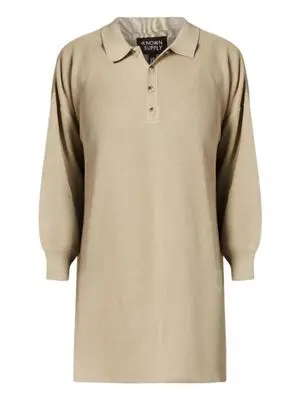 KNOWN SUPPLY Collared Button Sweater Dress Griffin Khaki - Green