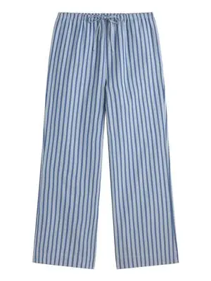 THINKING MU Brigitte Striped Relaxed Pants - Blue