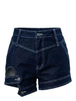 GAO REPUBLIC Shorts High-rise Side Cut-out Denim Indigo