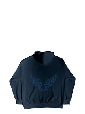 AURA & CO Angel Rhinestone Hoodie Navy - Blue