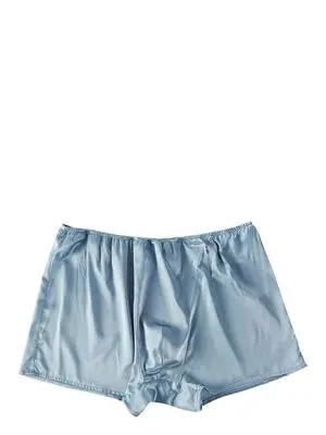 SOFT STROKES SILK Steel Blue Pure Mulberry Silk Trunks - Silver