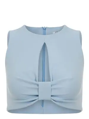 MAAN ISTANBUL Detailed Chest Back Zippered Bustier Nisan - Blue