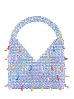 TILLIE BEADS Purple Tinkle-toes Classic Bead Handbag - Blue