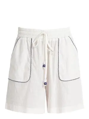LALIPOP DESIGN Relaxed Cotton Drawstring Shorts - White