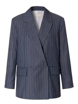 AGGI BY HALEWSKI Martina Infinity Double Breasted Oversized Blazer - Blue