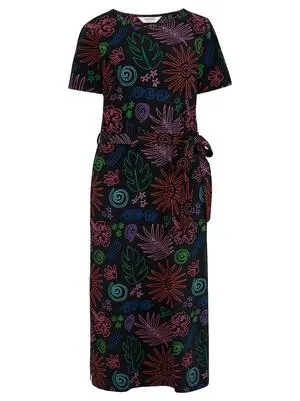 SUGARHILL BRIGHTON Flissy Jersey Midi Dress Island Fiesta - Black