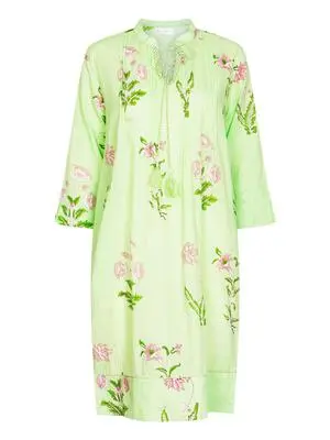 NOLOGO-CHIC Botanical Tassel Kurta Cotton Lime - Green