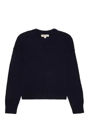 ELLSWORTH + IVEY Elena Crewneck Sweater Navy - Blue