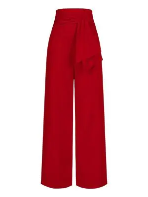 MARIANNA DÉRI Wide-leg Trousers With Tie Belt - Red