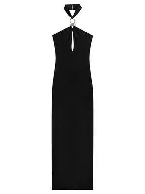NOCTURNE Cut-out Detail Embellished Maxi Dress - Black