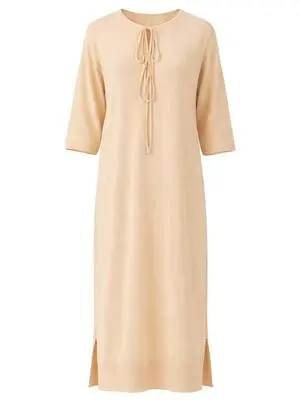 LOU&UP (FORMERLY LOUP CLOTHING) Knit Dress With Tie Neck - Brown