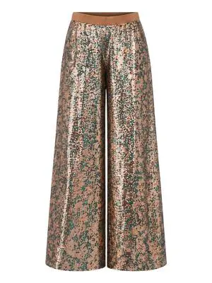 LUMINA ELIGMA Ember Flare Sequin Pants - Emerald Green