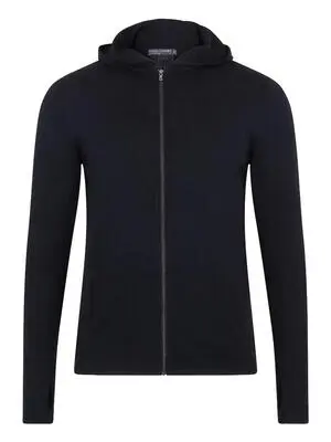 PAUL JAMES KNITWEAR Heavyweight Merino Helios Activewear Hooded Jumper - Black