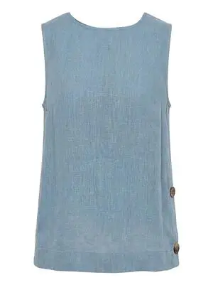 JAMES LAKELAND Denim Linen Sleeveless Top - Blue