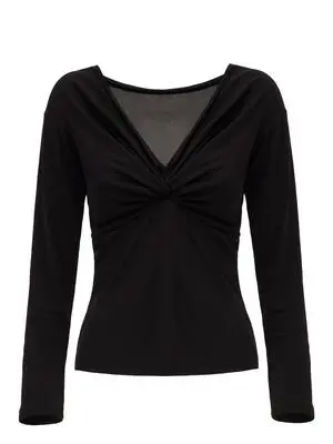 GEORGETTE Noir Veil Top - Black