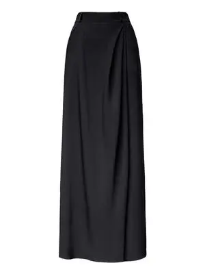 JANA COSHÈ Wide Leg Cotton Trousers With Elegant Skirt Effect - Black