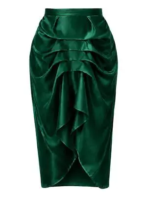 LUMINA ELIGMA The Vanguard Skirt Silk Emerald - Green