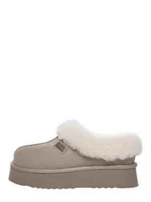 EVERAU AUSTRALIA Neutrals Topknot Leather Slippers In Sand - Black