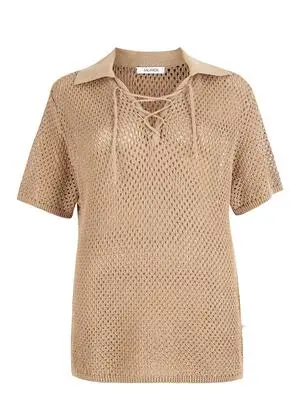 SALANIDA Coco Polo Lace Shirt Sand - Brown
