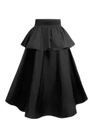 FROCK TALES Sunset Peplum Midi Skirt - Black