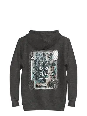 ANCHOR & CREW Anchor & Crew Heather Three Japan Gurafiku Cotton Blend Hoodie Black