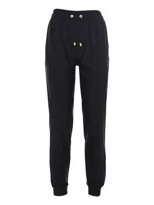 ANTONINIAS Elegant Sweat Pants With Golden Details - Black