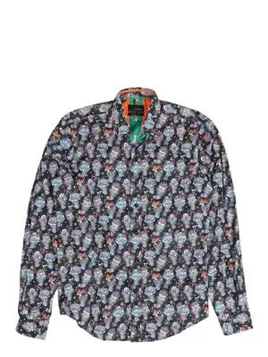 EIGHT X Neon Fiesta Button Down Shirt - Black