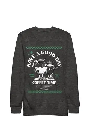 ANCHOR & CREW Have A Good Day" Embroidered Cotton Blend Sweatshirt - Black
