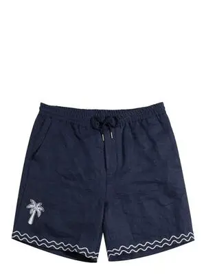 FAR AFIELD Palm Appliqué House Short - Blue