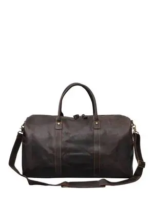 TOURI Genuine Leather Holdall Vintage Dark - Brown
