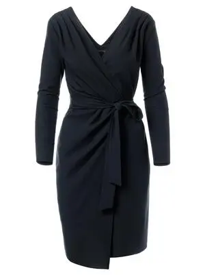 CONCEPT A TROIS Wrap Long Sleeve Dress - Black
