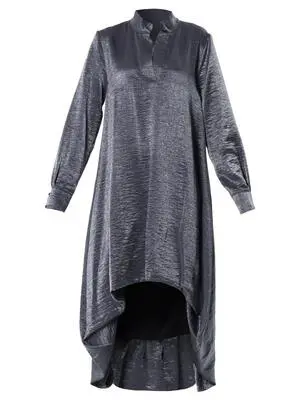 METAMORPHOZA Shiny Metallic High-low Dress - Silver