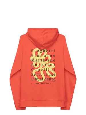 ANCHOR & CREW Burnt Eleven Life, Al Dente Editions Organic Cotton Hoodie - Orange