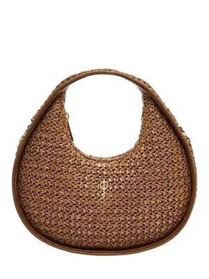 OTRERA Round Chain Bag Straw Tan Brown